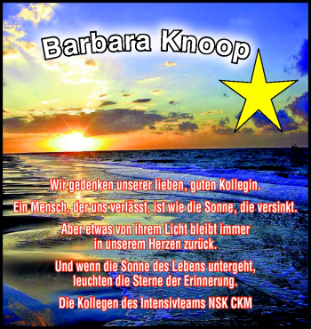 Traueranzeigen von Barbara Knoop | noz Trauerportal
